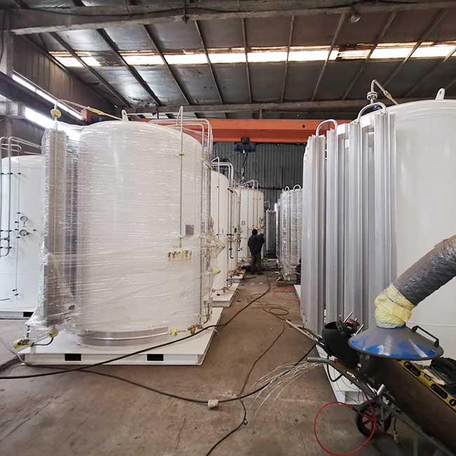 Liquid Oxygen Micro Bulk Tanks Cryo Nitrogen 5m3 , Stainless Steel Bulk ...